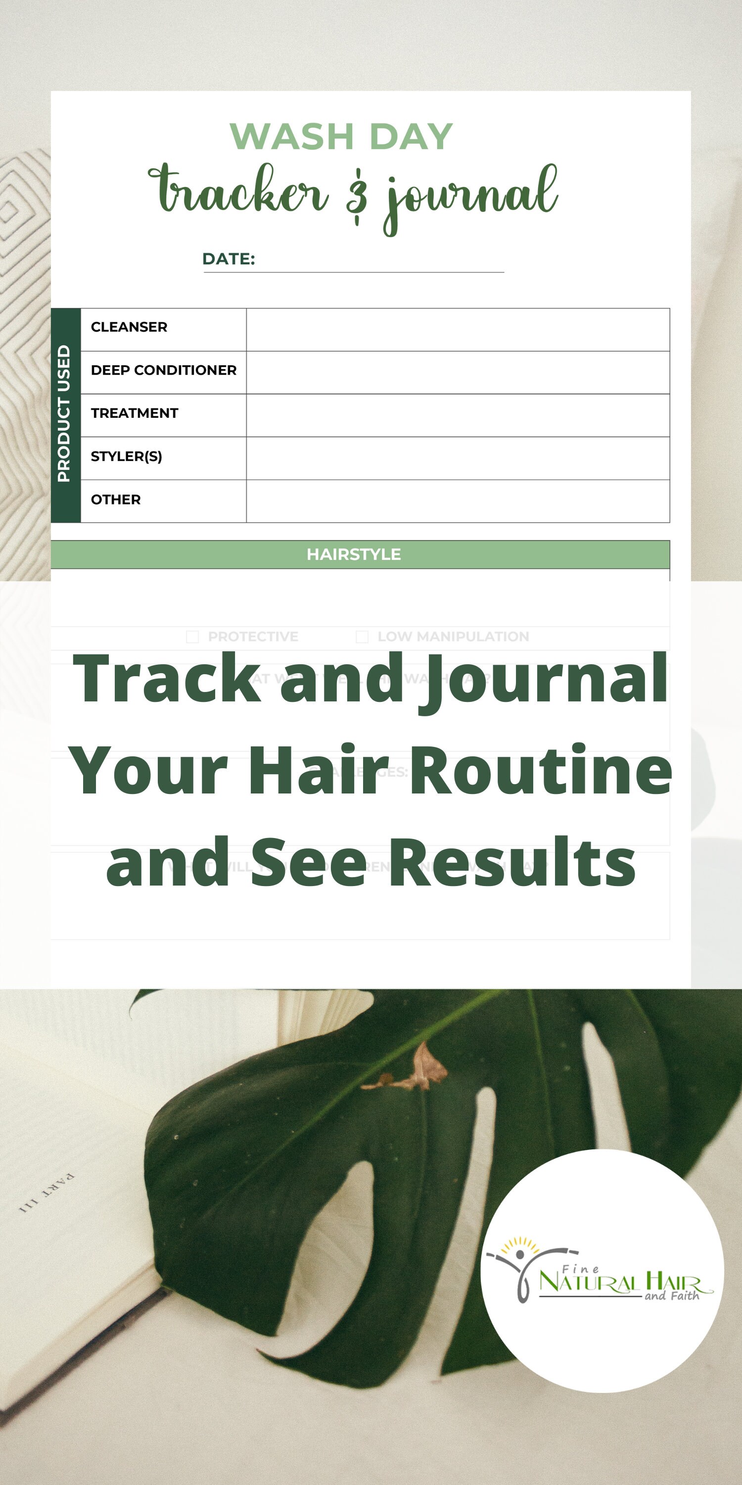 Wash Day Tracker, Hair Regimen Tracker, Wash Day Journal Printable ...