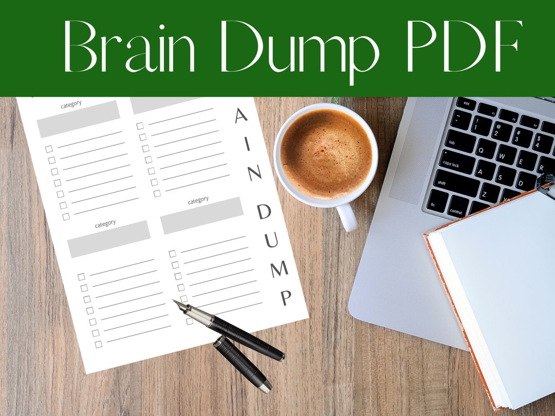 Brain Dump Worksheet, Productivity Planner Insert, Printable Brain Dump ...