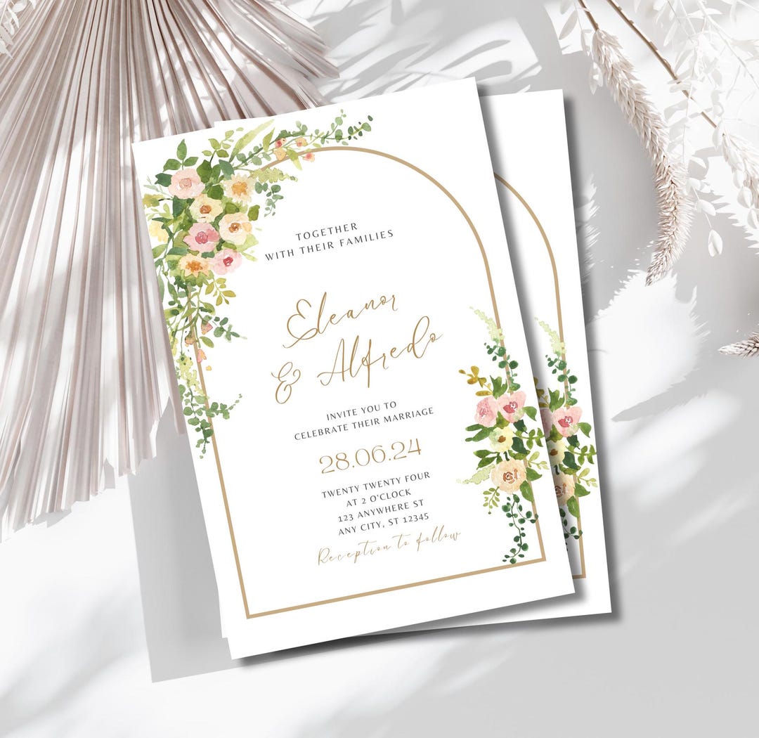 Customizable Canva Wedding Invitation Card - Personalize Your Elegant ...