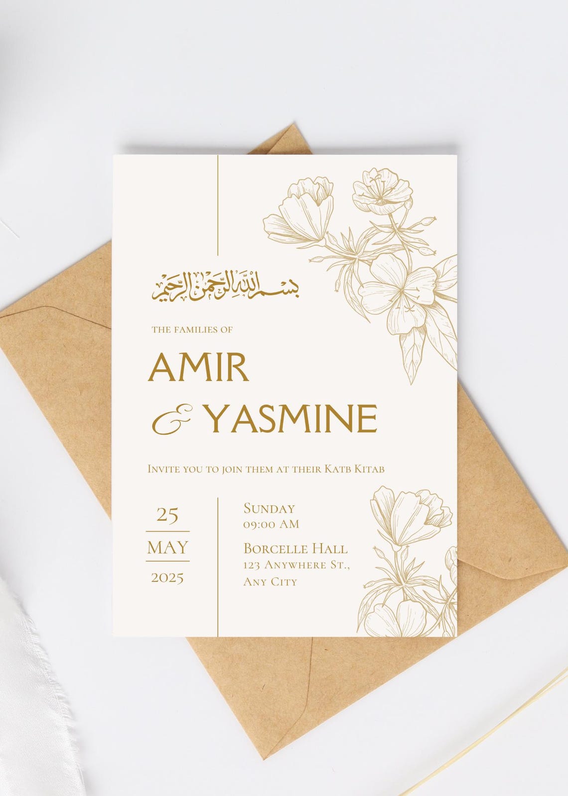 Nikkah Katb Kitab Invitation, Custom Invitation, Personalized Digital ...