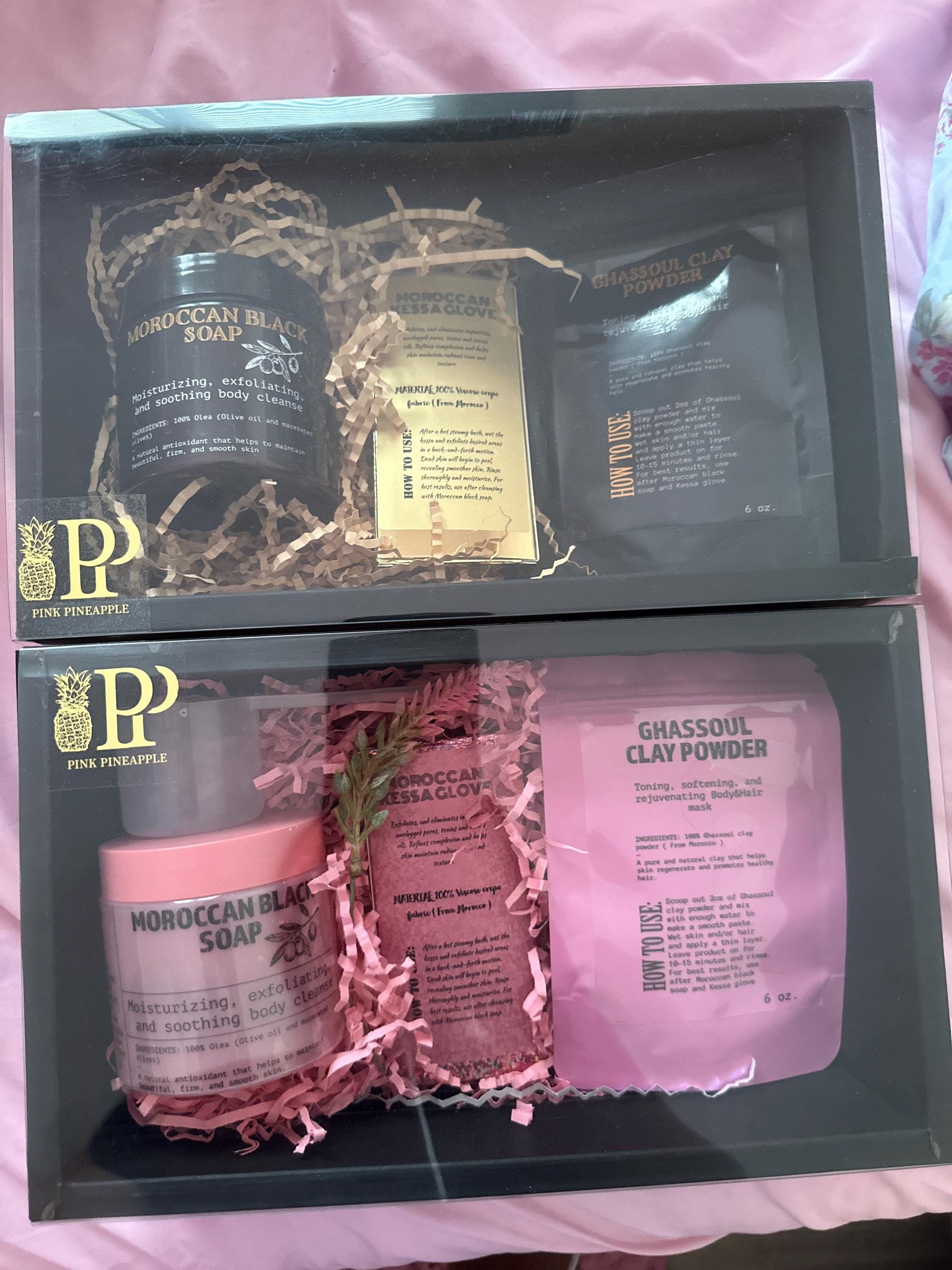 Moroccan Bath Gift Set Moroccan Black Soap, Kessa Glove, Ghassoul Clay ...