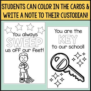 Custodian Appreciation Day Cards - Printable - Thank You - Community ...