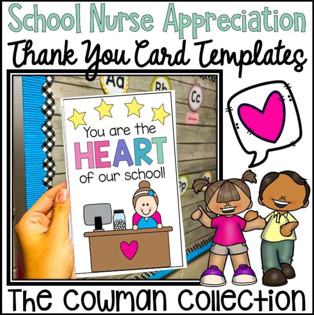 Nurse Appreciation Day Cards- Printable- School Nurse Thank You ...