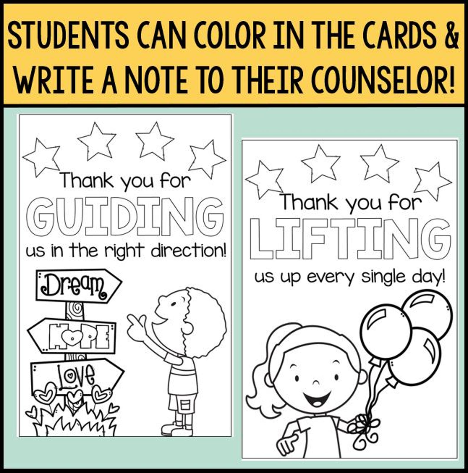 Counselor Appreciation Day Cards- Printable- School Counselors Thank ...