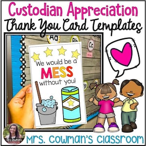 Custodian Appreciation Day Cards - Printable - Thank You - Community Helpers - Homeschool ...