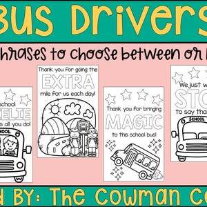Bus Driver Appreciation Day Cards - Printable - Thank You - Community ...