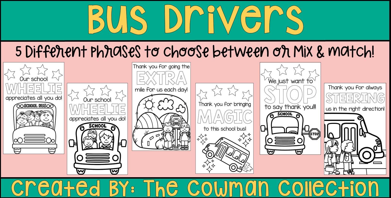 Bus Driver Appreciation Day Cards - Printable - Thank You - Community ...