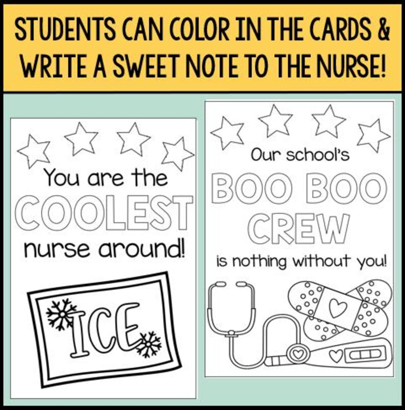 Nurse Appreciation Day Cards- Printable- School Nurse Thank You ...