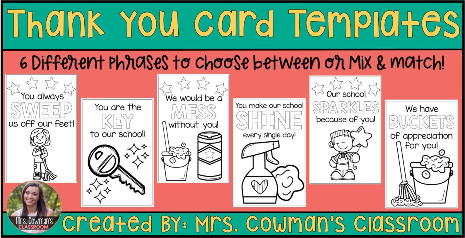 Custodian Appreciation Day Cards - Printable - Thank You - Community ...