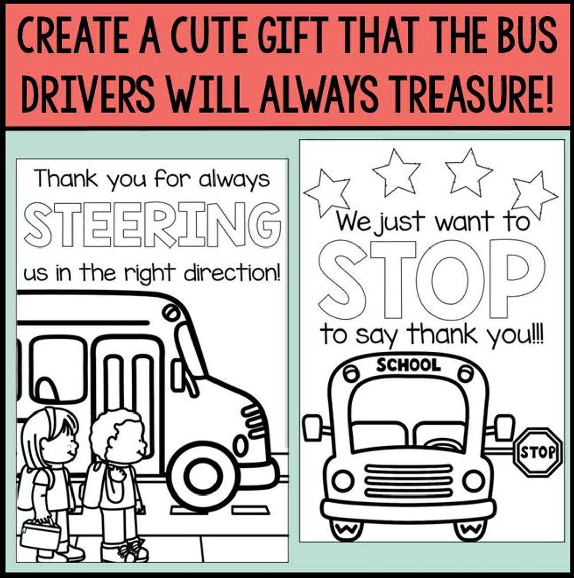 Bus Driver Appreciation Day Cards - Printable - Thank You - Community ...