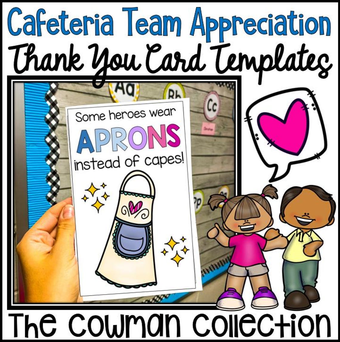 Cafeteria Worker Appreciation Day Cards- Printable- School Cafeteria ...