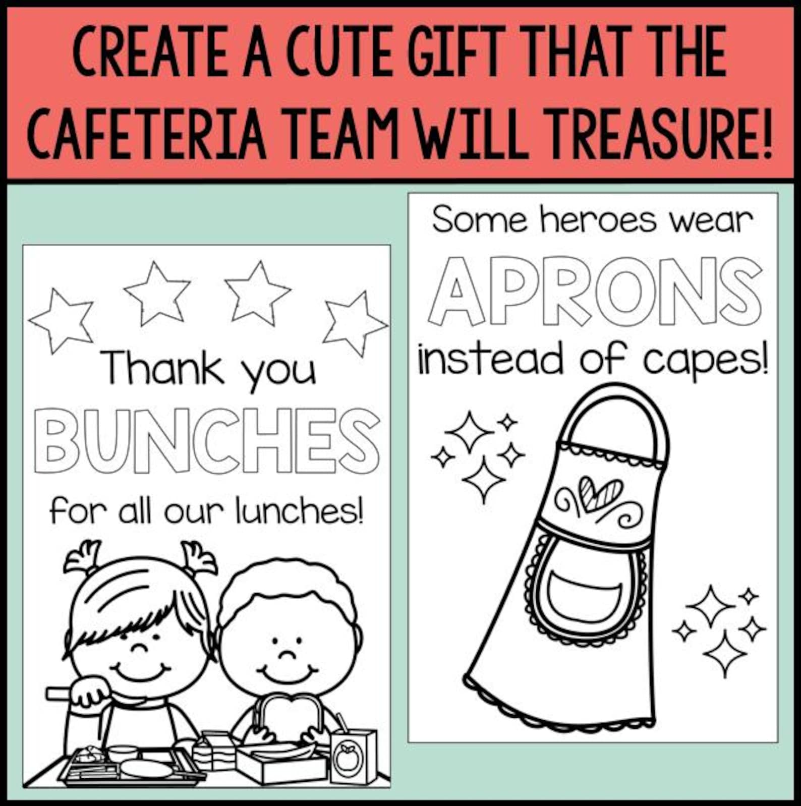 Cafeteria Worker Appreciation Day Cards- Printable- School Cafeteria ...