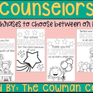 Counselor Appreciation Day Cards- Printable- School Counselors Thank ...