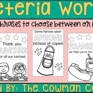 Cafeteria Worker Appreciation Day Cards- Printable- School Cafeteria ...