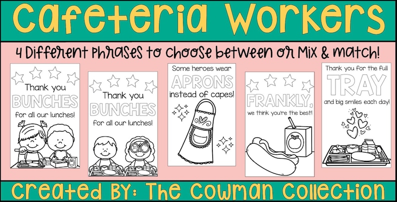 Cafeteria Worker Appreciation Day Cards- Printable- School Cafeteria ...