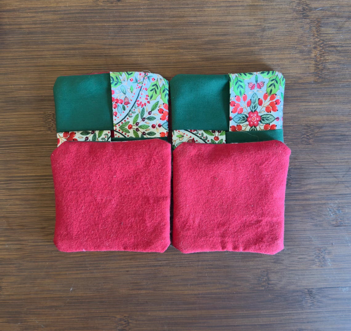 Christmas Quilted Cotton Drink Coaster Set, Fabric Coasters ...
