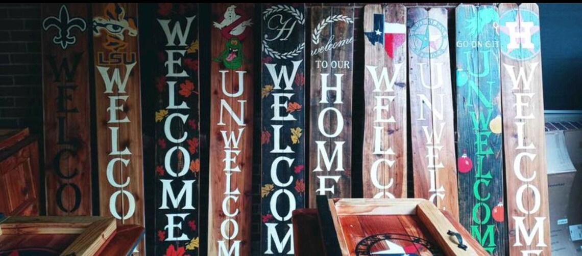 Front Porch Welcome Sign - Custom Designs - Welcome Sign - Sports Porch ...