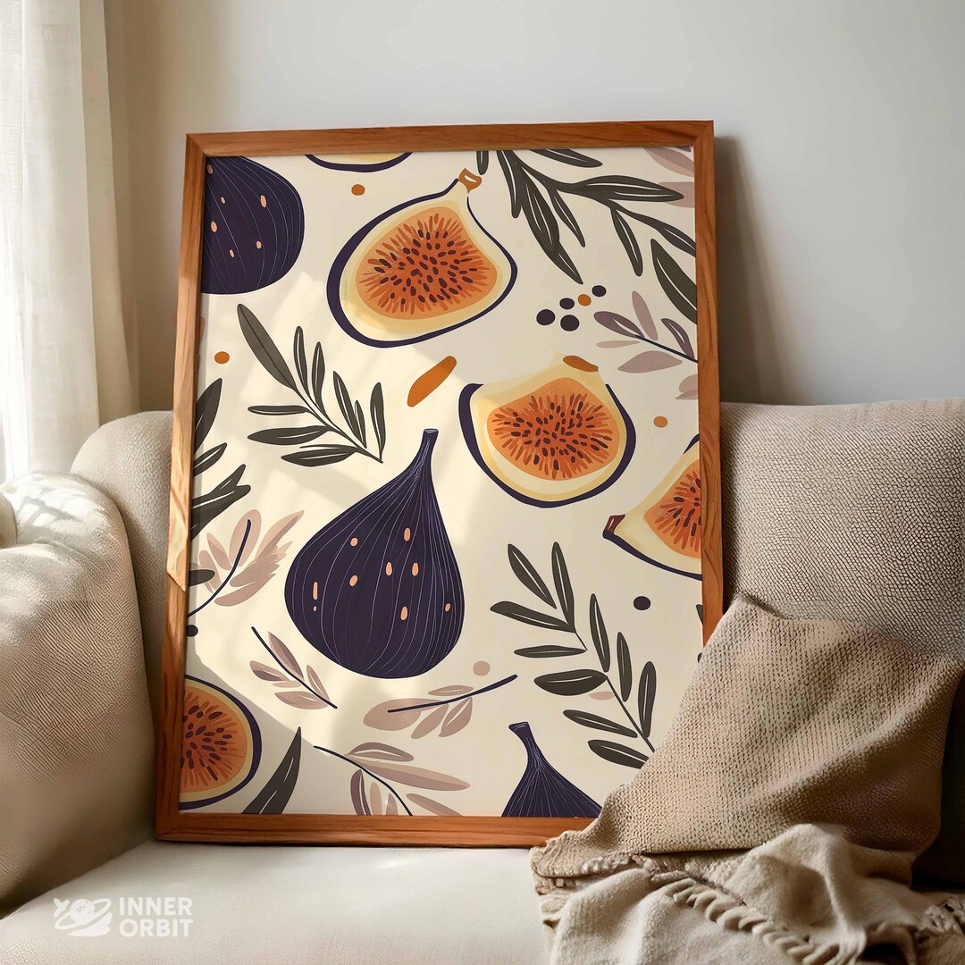 Figs & Olive Branches Wall Art Print Culinary Botanical Kitchen Decor ...