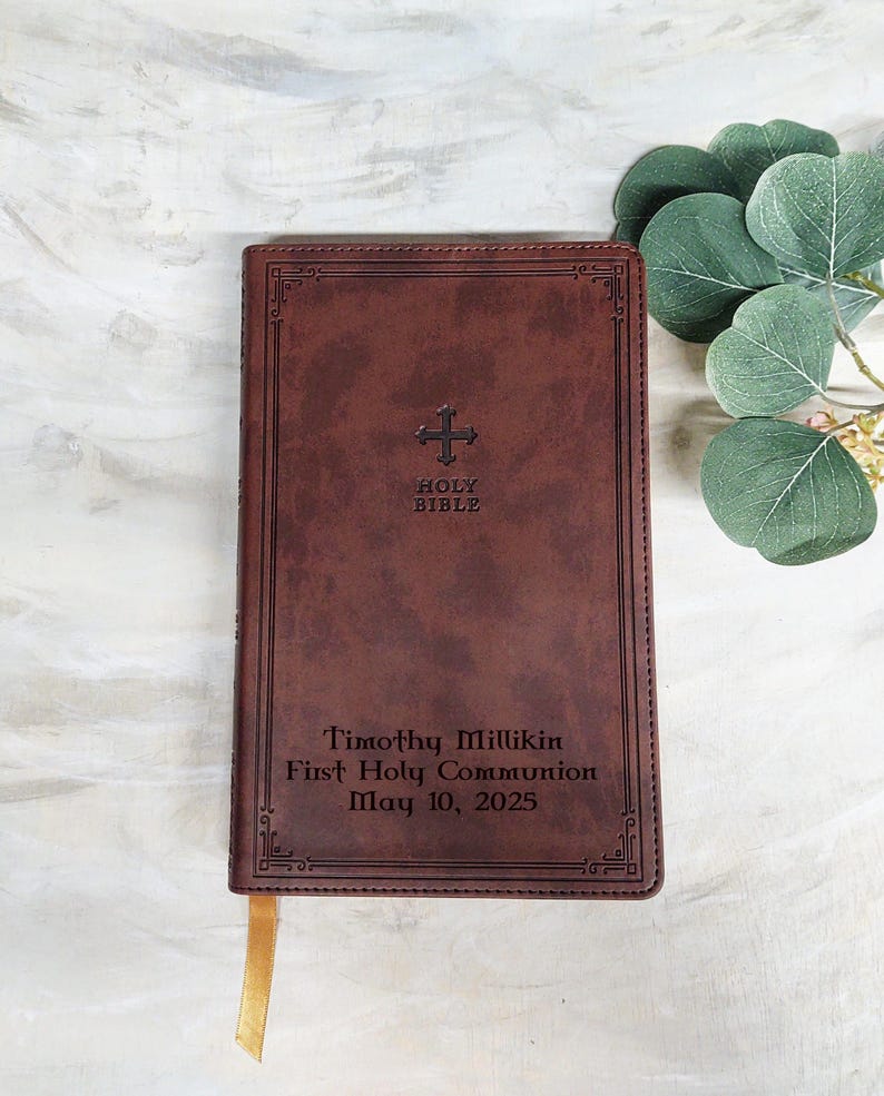 Personalized Name Date NRSV Catholic Edition HOLY BIBLE Custom Engraved ...