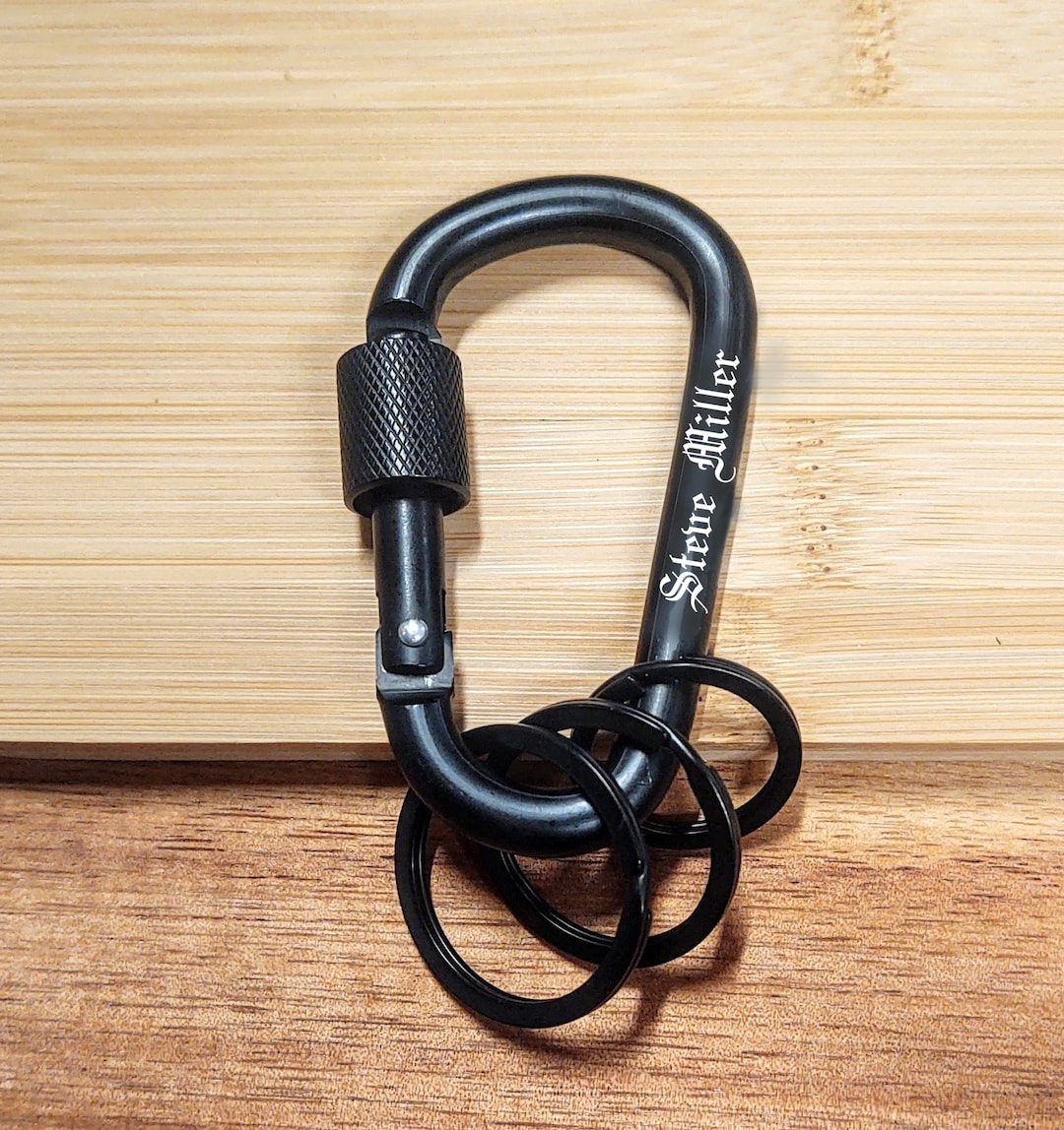 Custom Name Personalized CARABINER Engraved Keyring Keychain Groomsmen ...