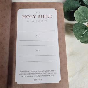 Personalized Name Date NRSV Catholic Edition HOLY BIBLE Custom Engraved ...