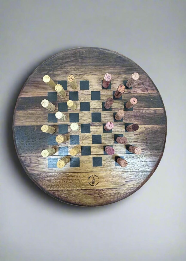 Wine Barrel Top Checkers and Charcuterie Board - Etsy