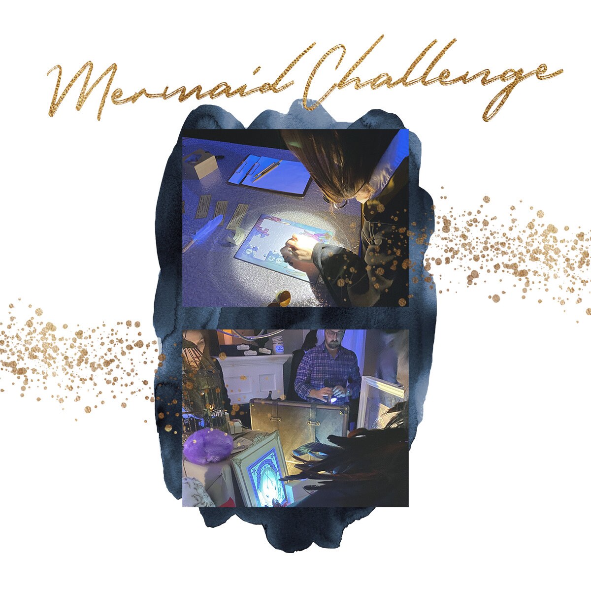 Mermaid Wizard Challenge Escape Room Game Kit: BLACKLIGHT REACTIVE ...