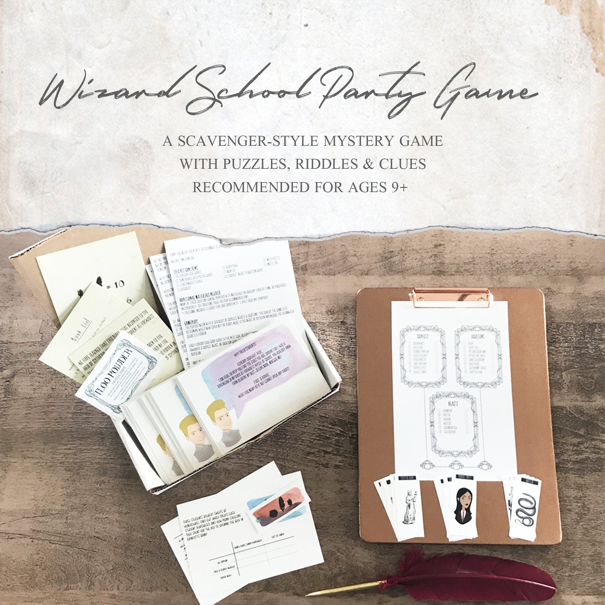 Wizard School Party Game Kit - Etsy