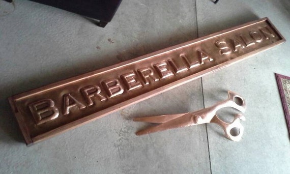 Hammered Copper Sign Business Sign | Etsy