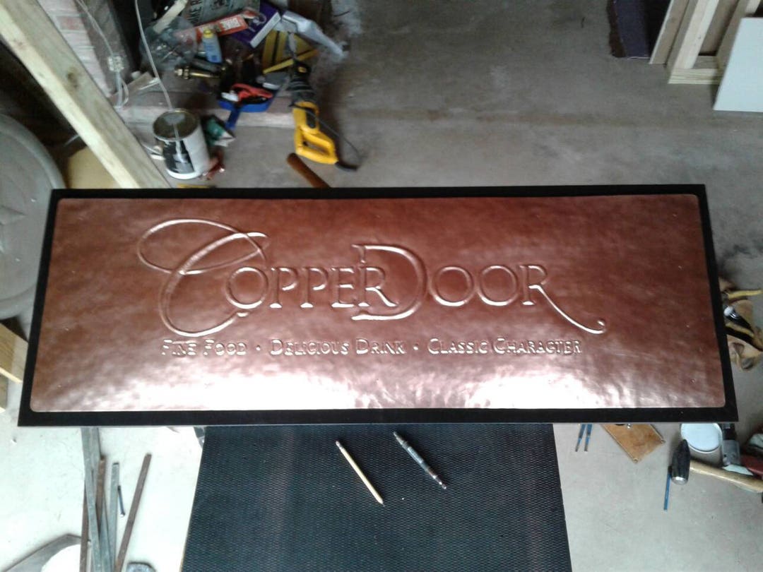 Hammered Copper Logo Sign - Etsy