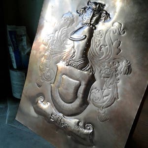 Family Crest Hammered Copper Heraldry or Anniversary Single Crest ...