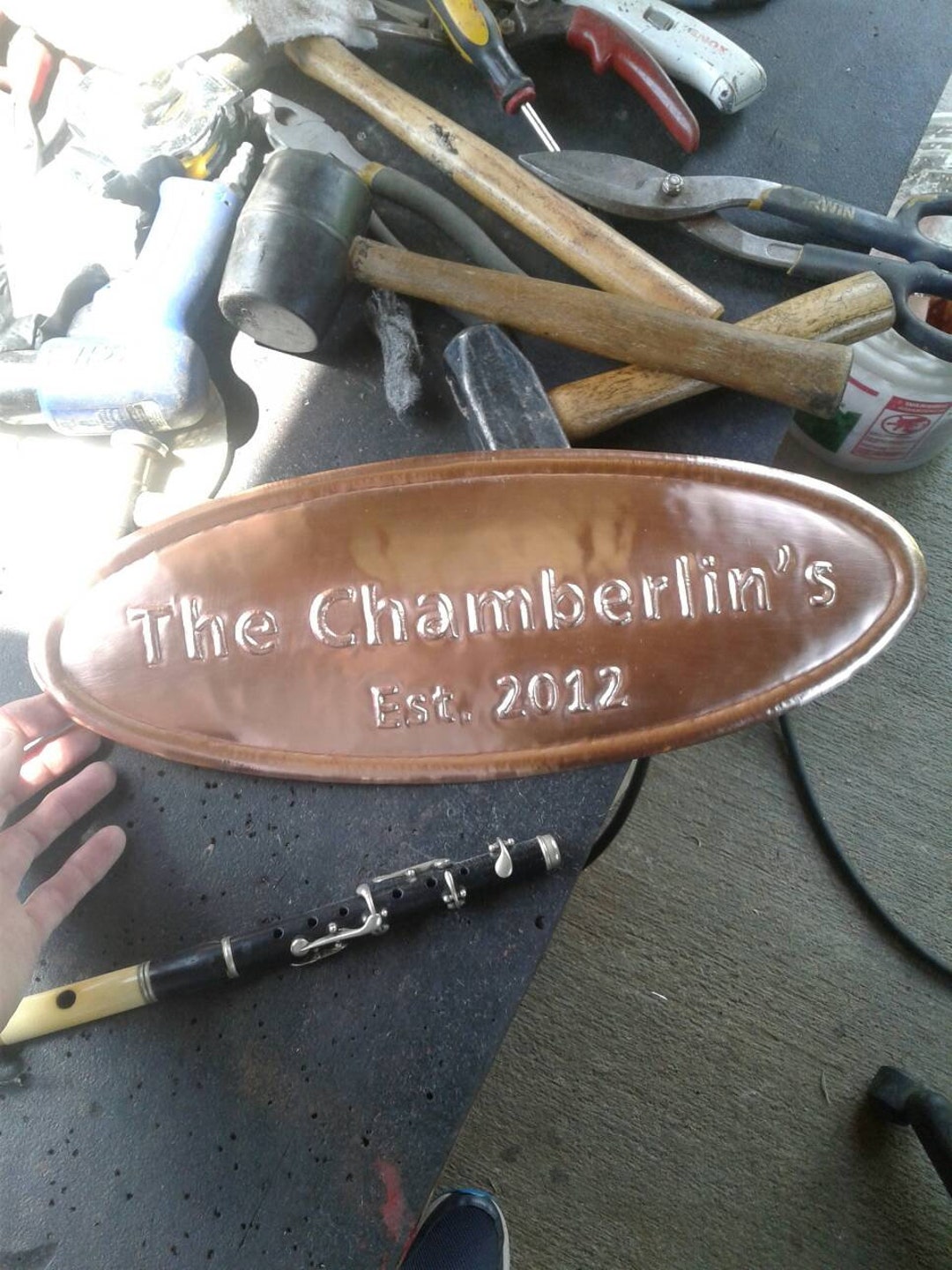 Hammered Copper House Sign - Etsy