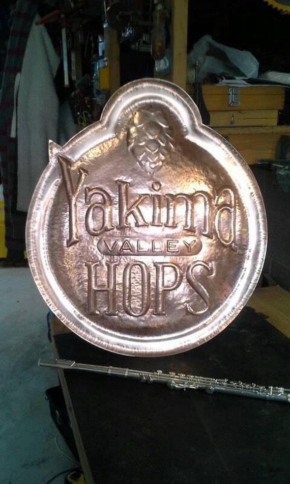 Hammered Copper Sign Business Sign | Etsy