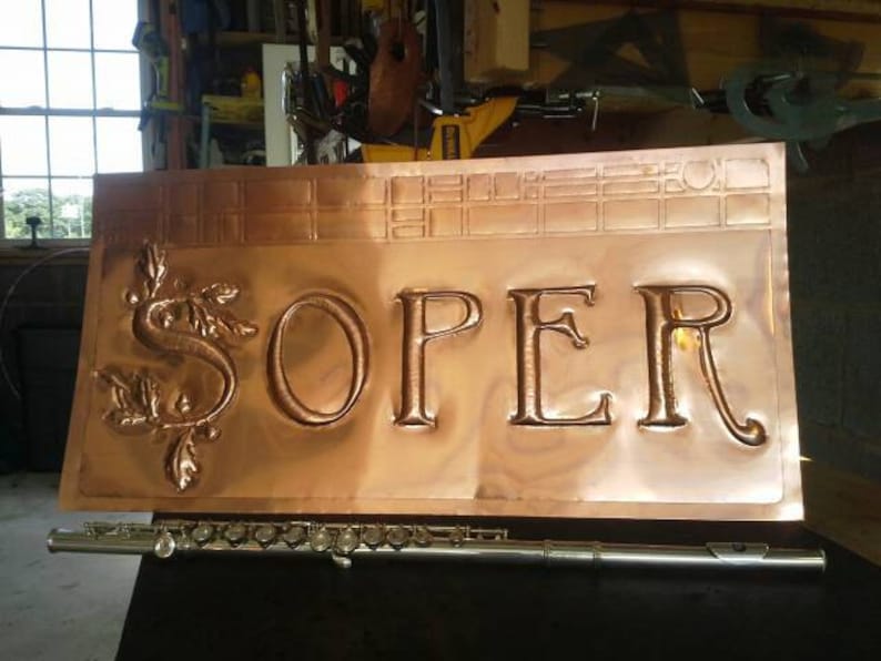 Hand Hammered Custom Copper Sign Copper 7th Wedding | Etsy