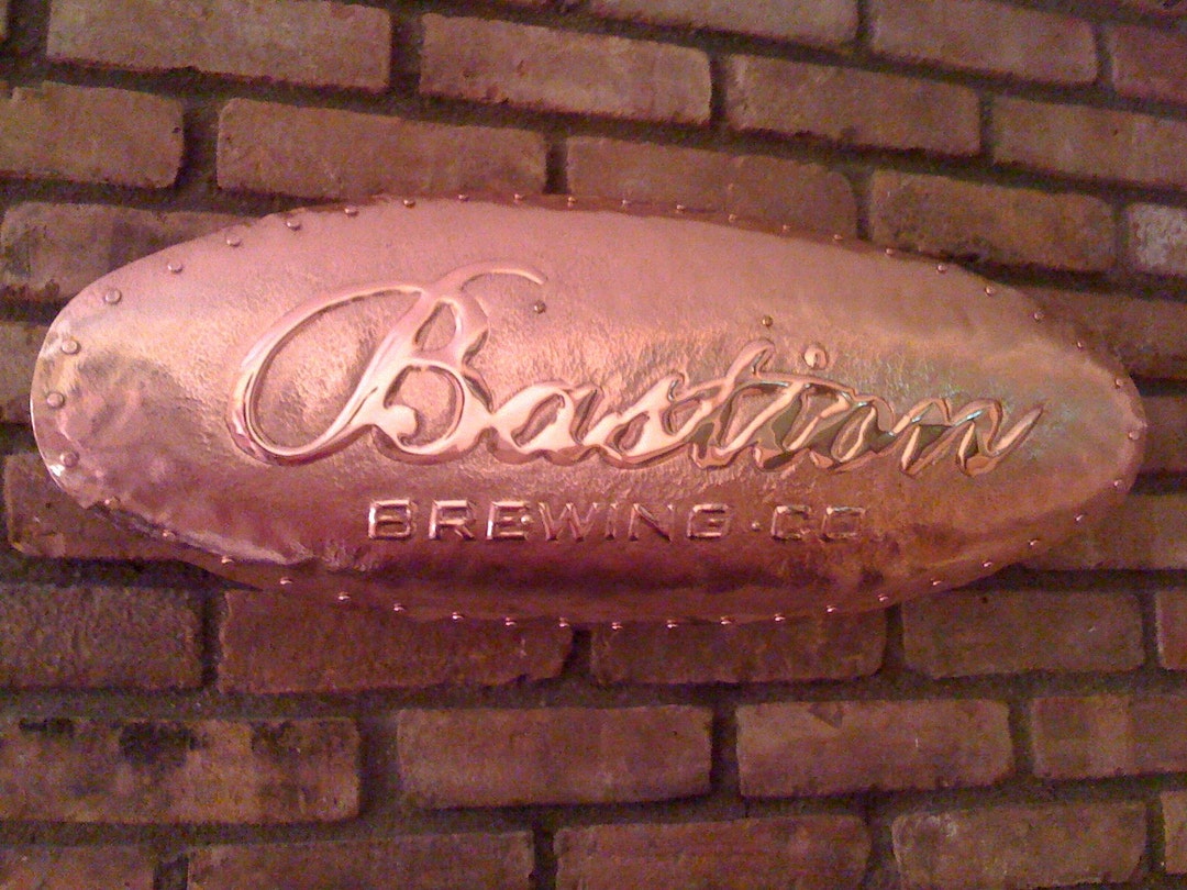 Custom Hand Hammered Copper Sign Brew Pub Sign - Etsy