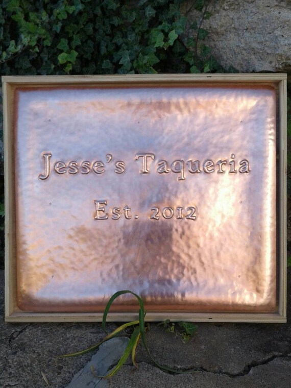 Personalized Hammered Copper Sign - Etsy