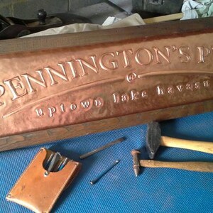 Brew Pub Hammered Copper Restaurant Sign - Etsy