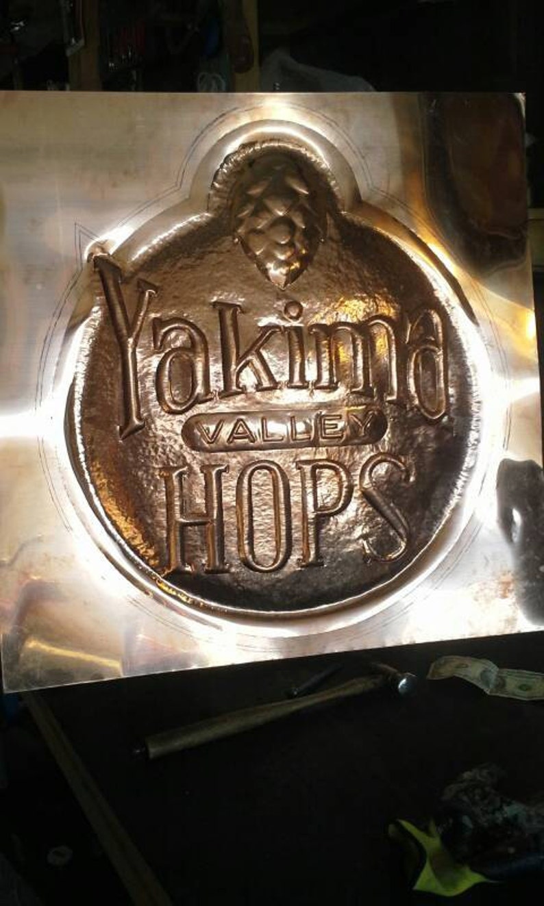 Hammered Copper Sign Business Sign | Etsy