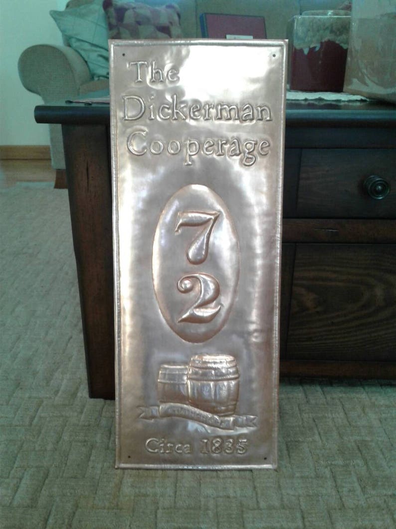 Custom Hammered Copper House Sign - Etsy