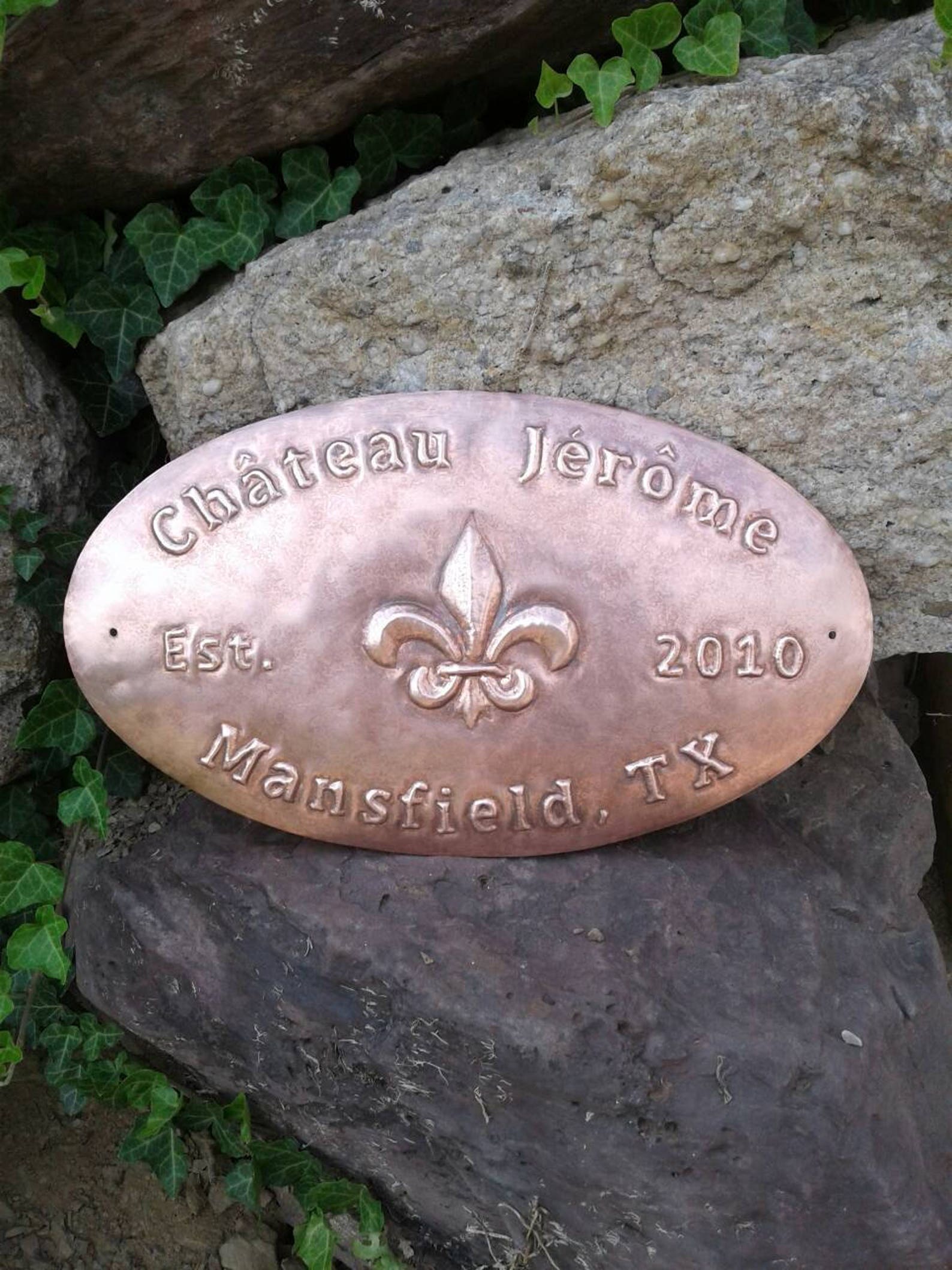 Hammered Copper House Sign | Etsy