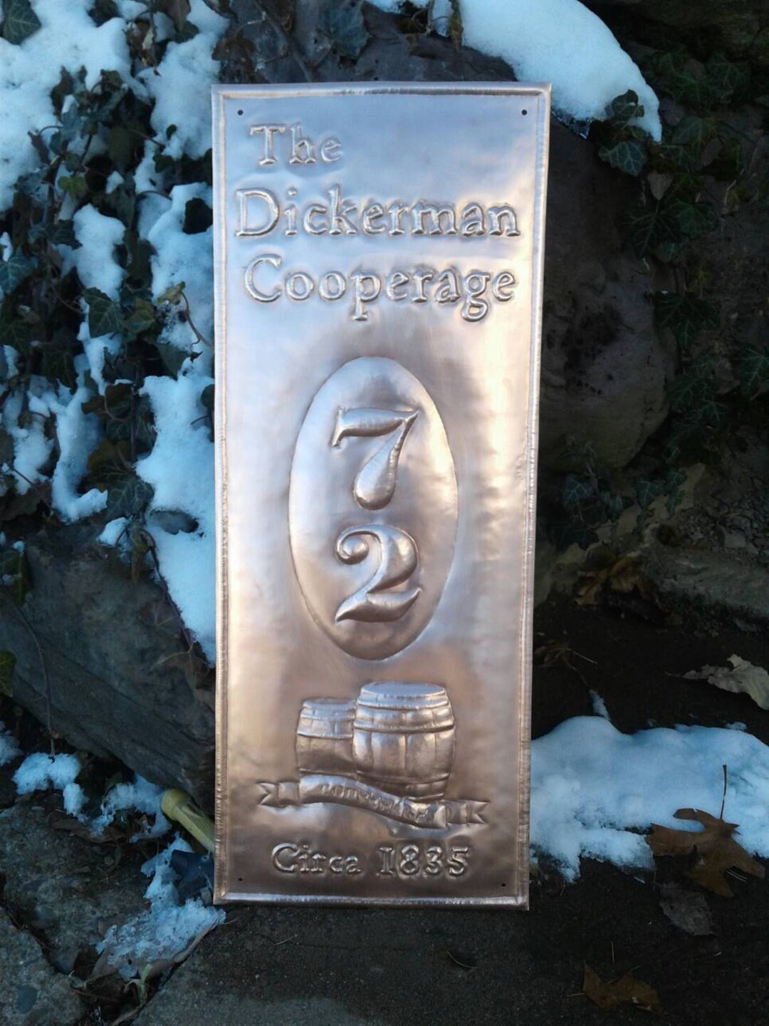 Custom Hammered Copper House Sign - Etsy