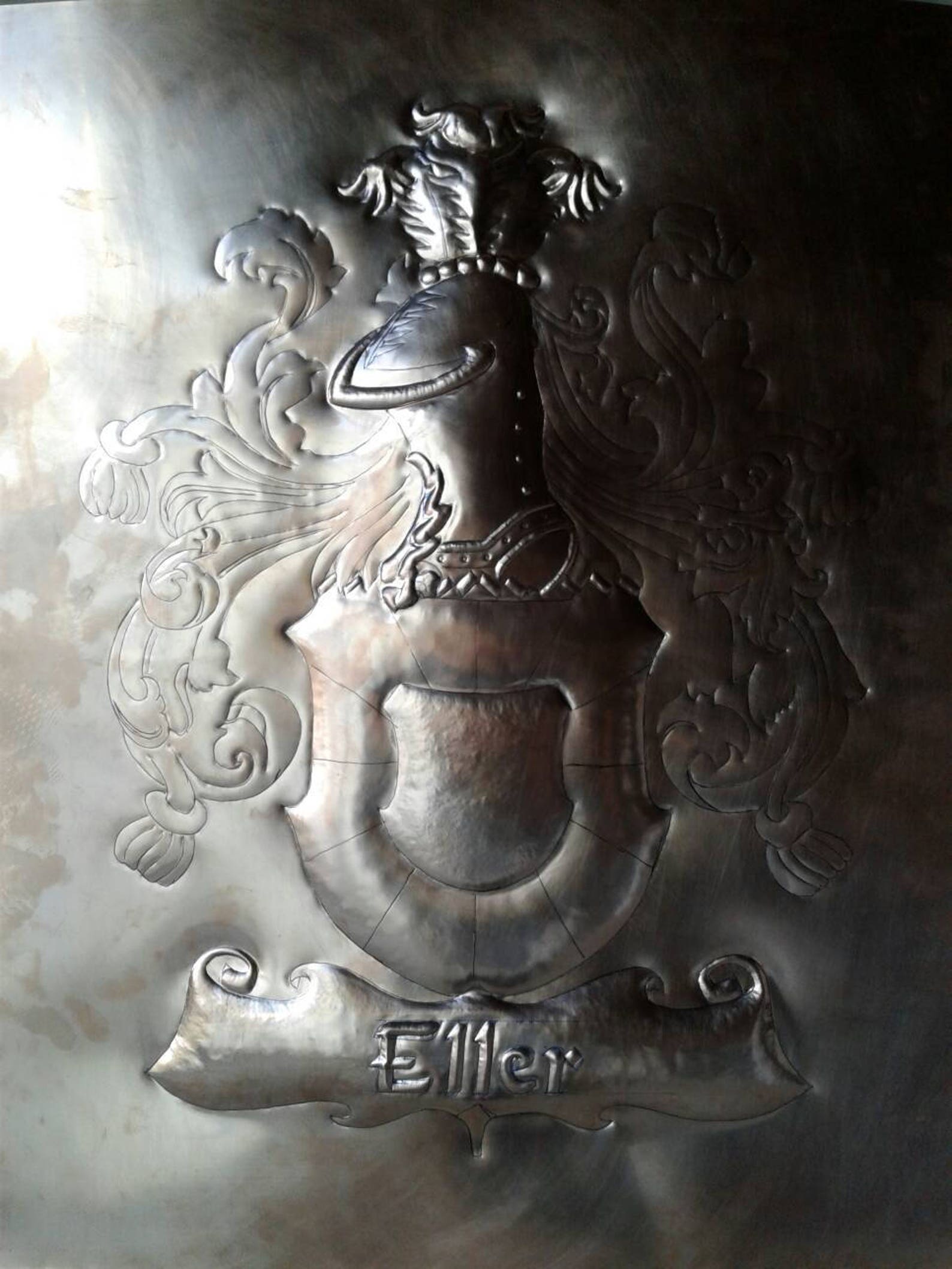 Family Crest Hammered Copper Heraldry or Anniversary Single Crest ...