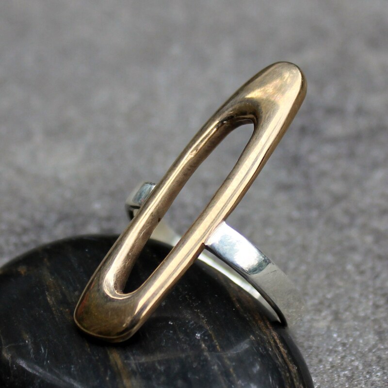 Mixed Metal Ring - Etsy