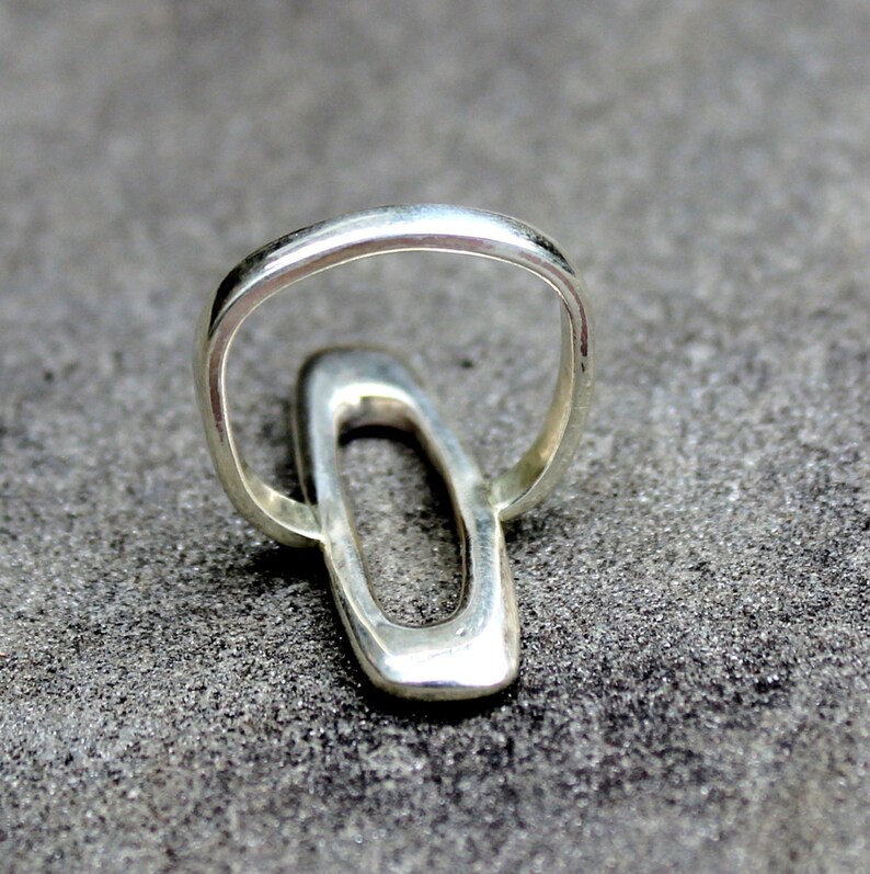 Sterling Silver Ring Modern Sterling Silver Ring Mod Metal - Etsy