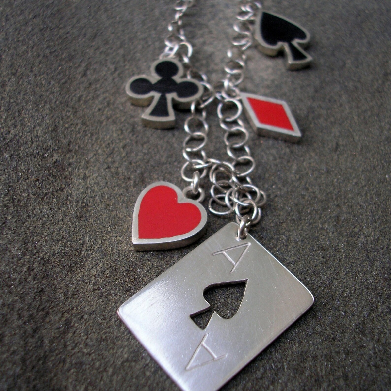 Casino Necklace - Lady Luck Necklace - Poker Necklace - Card Suit ...
