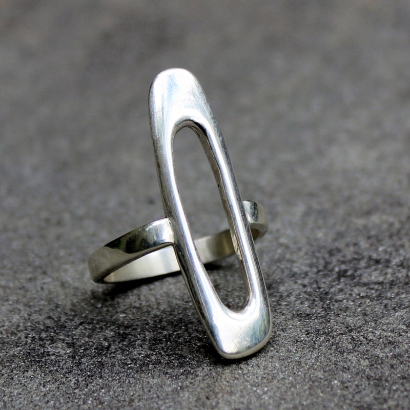 Modern Silver Ring - Etsy