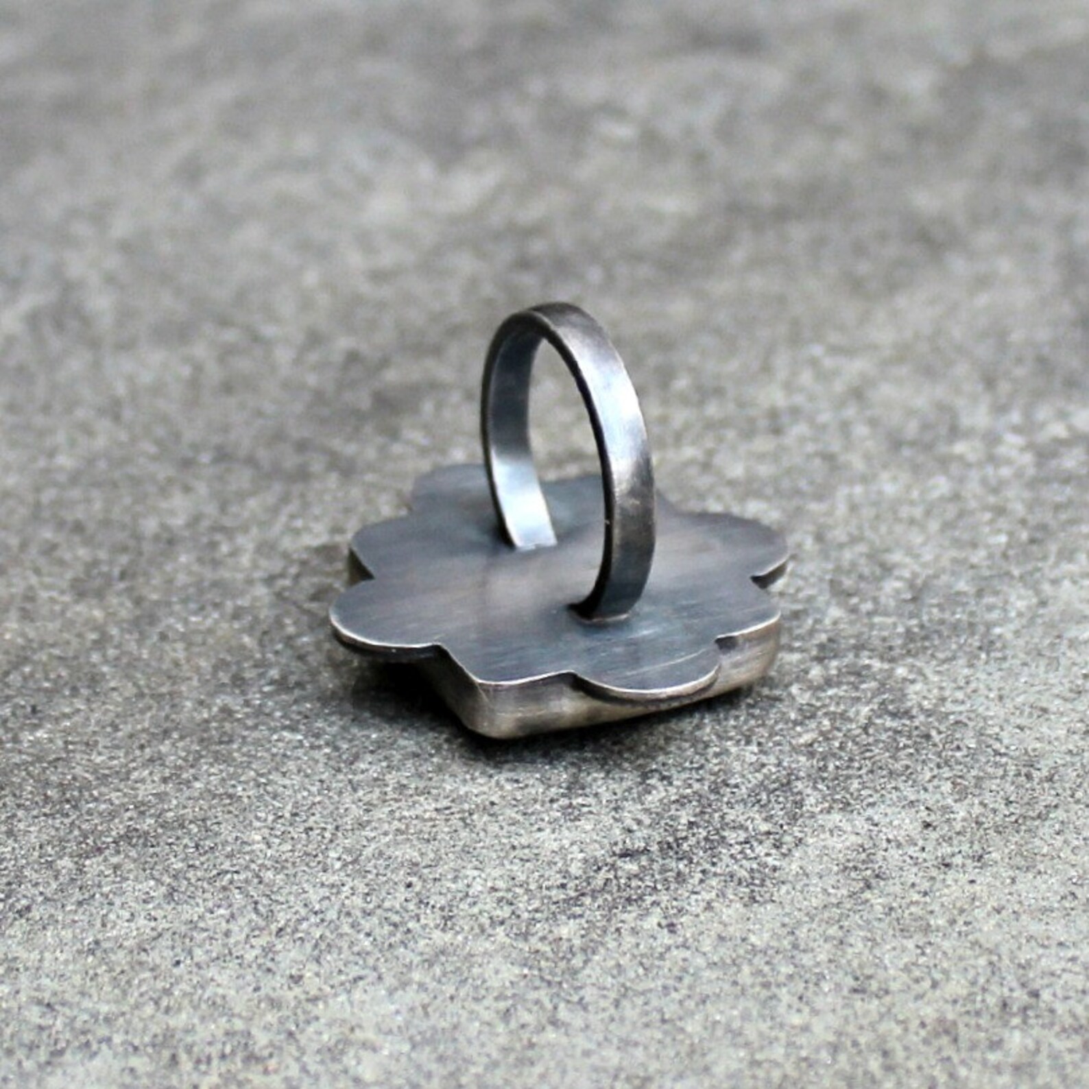 Ruby Granite Ring - Sterling Silver Ring - Ruby Silver Ring - Square ...