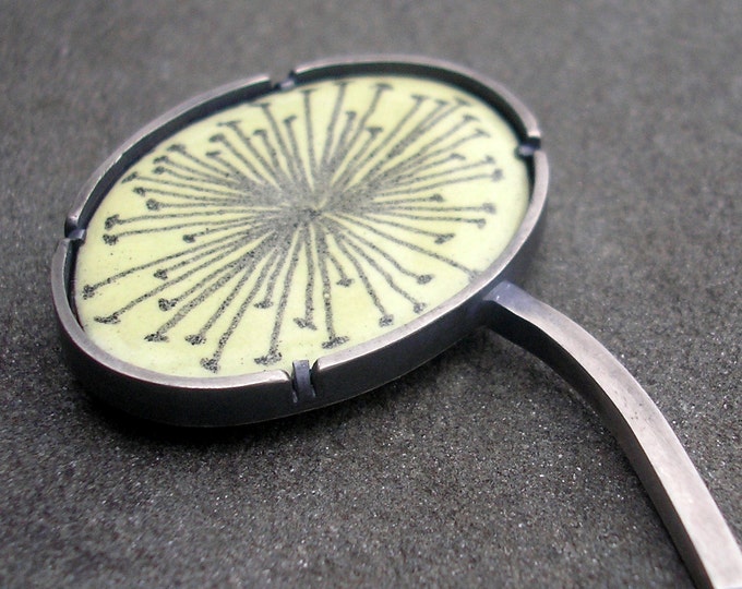 Dandelion Seed Brooch Enamel Brooch Yellow Dandelion Seed Head Brooch ...