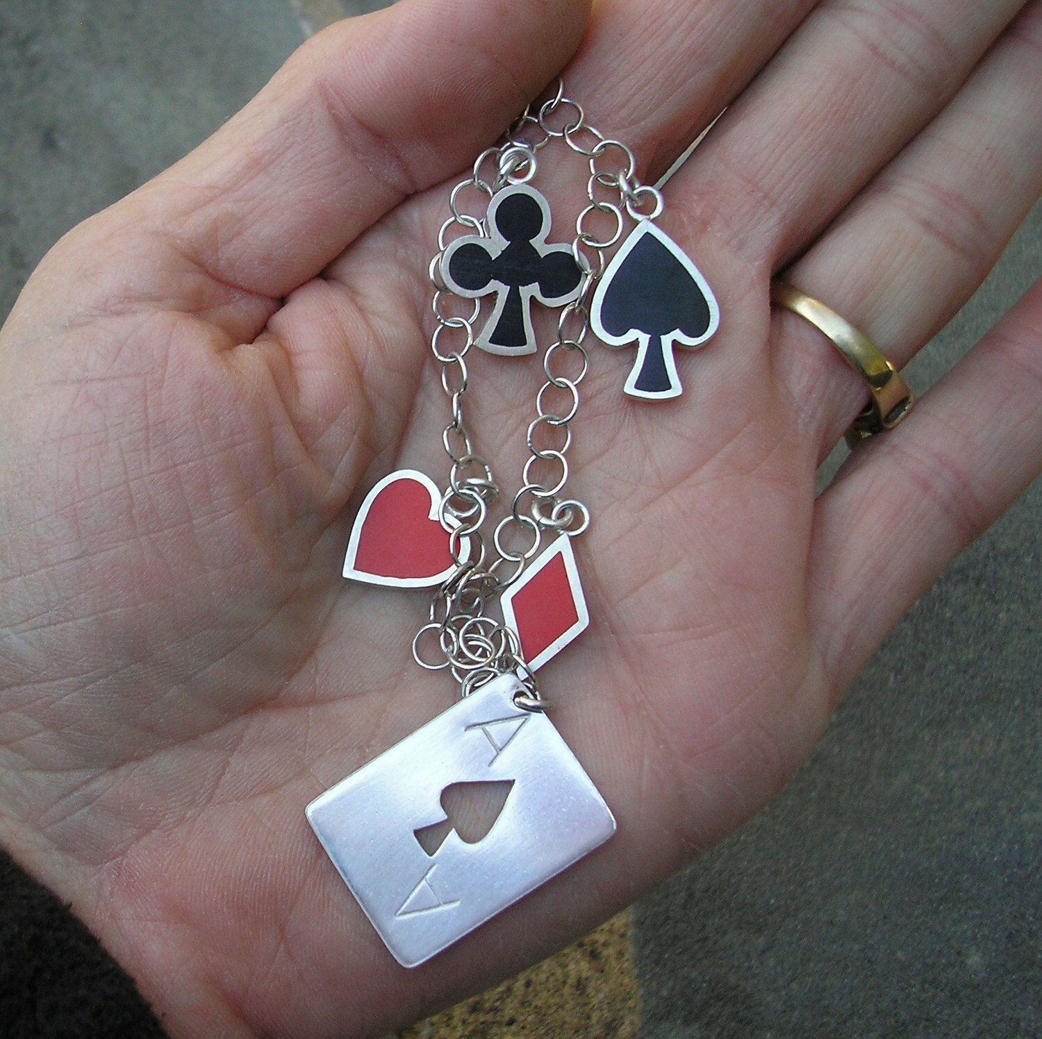 Casino Necklace - Lady Luck Necklace - Poker Necklace - Card Suit ...