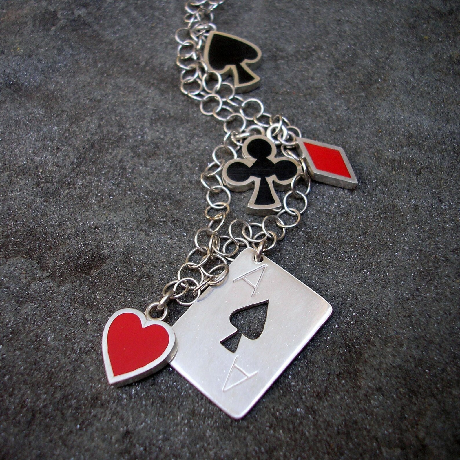 Casino Necklace - Lady Luck Necklace - Poker Necklace - Card Suit ...